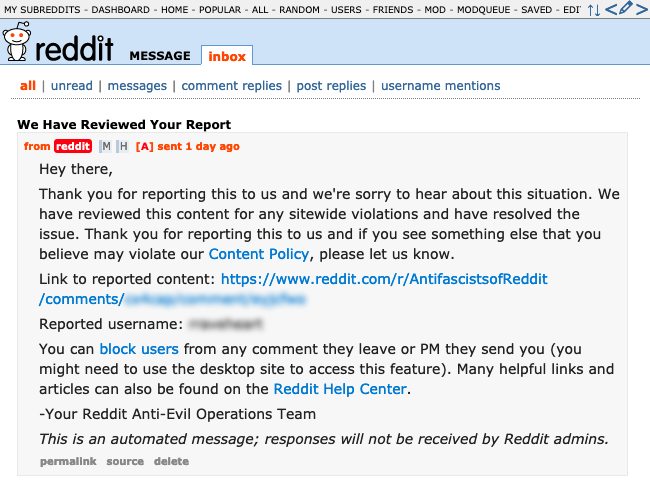 Friendly reminder that using reddit.com/report works : r ...