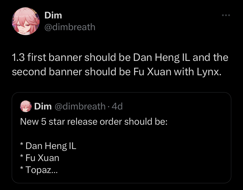 v1.3 Banner Order via Dimbreath : HonkaiStarRail_leaks