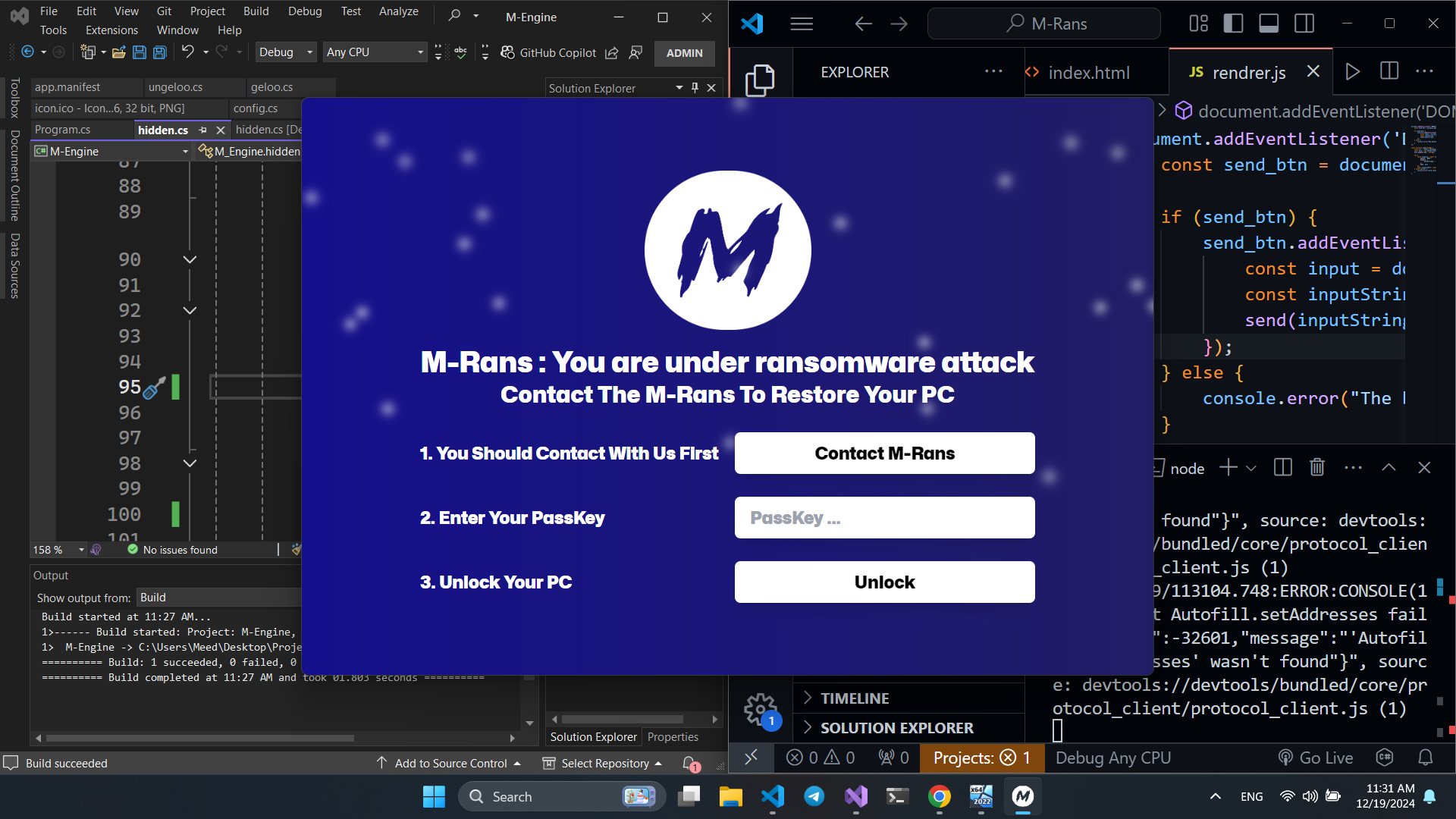 GitHub - h1ack/M-Rans: M-Rans | Ransomware "For security purposes"