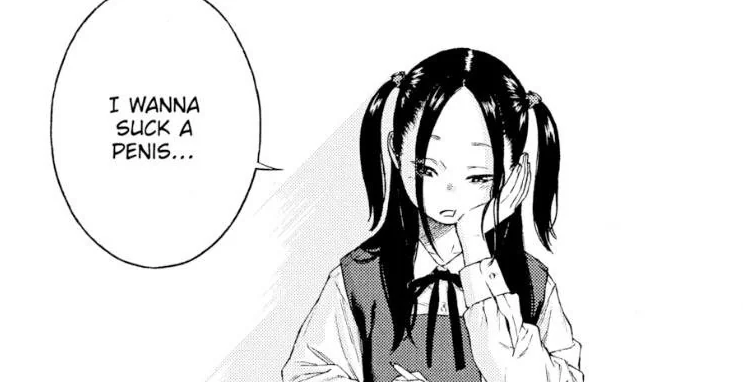 Lf Mono Source I Wanna Suck A Penis 1girl Black Hair Forehead