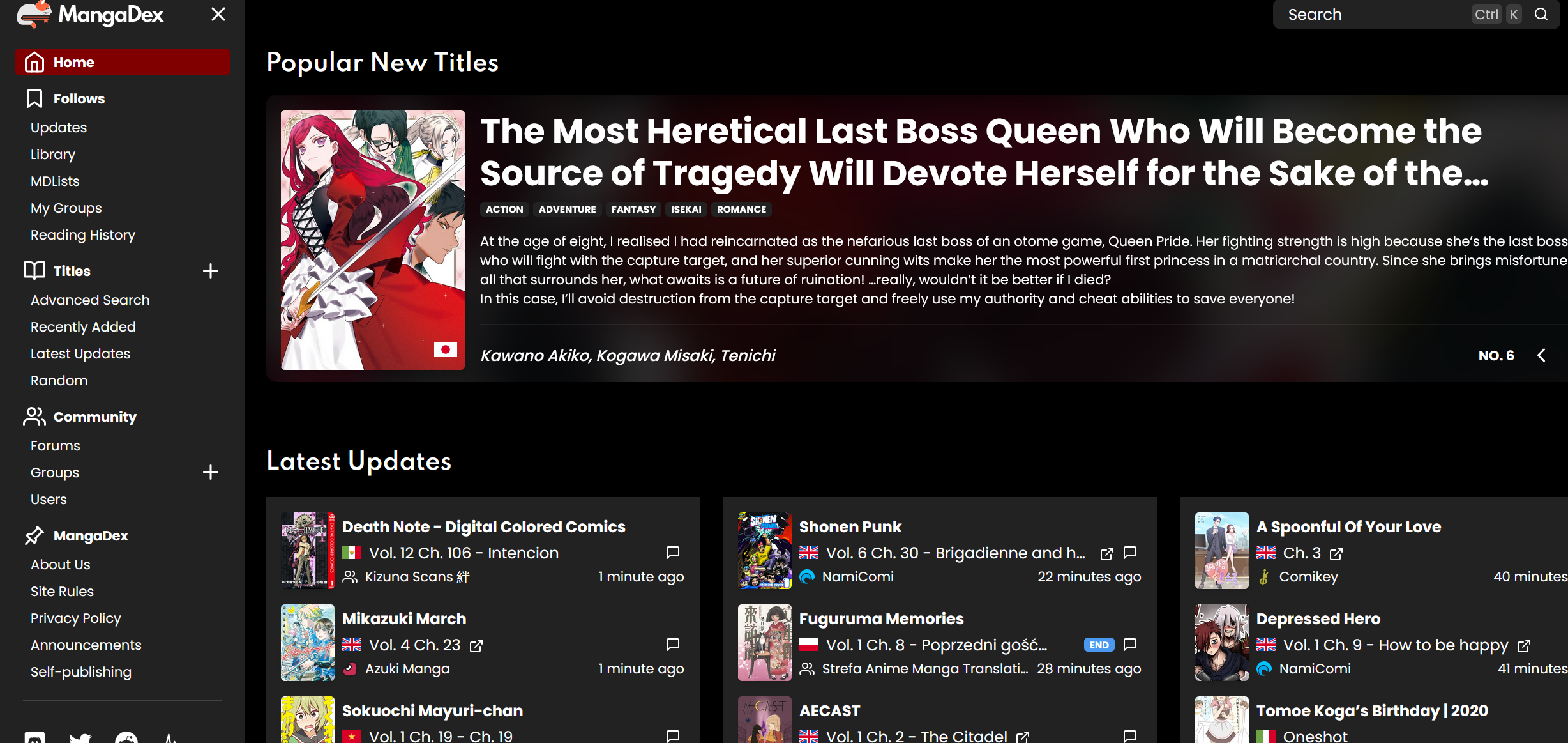 Hoist The Colors: Forum Theme Contest [Dark] | Page 6 | MangaDex Forums