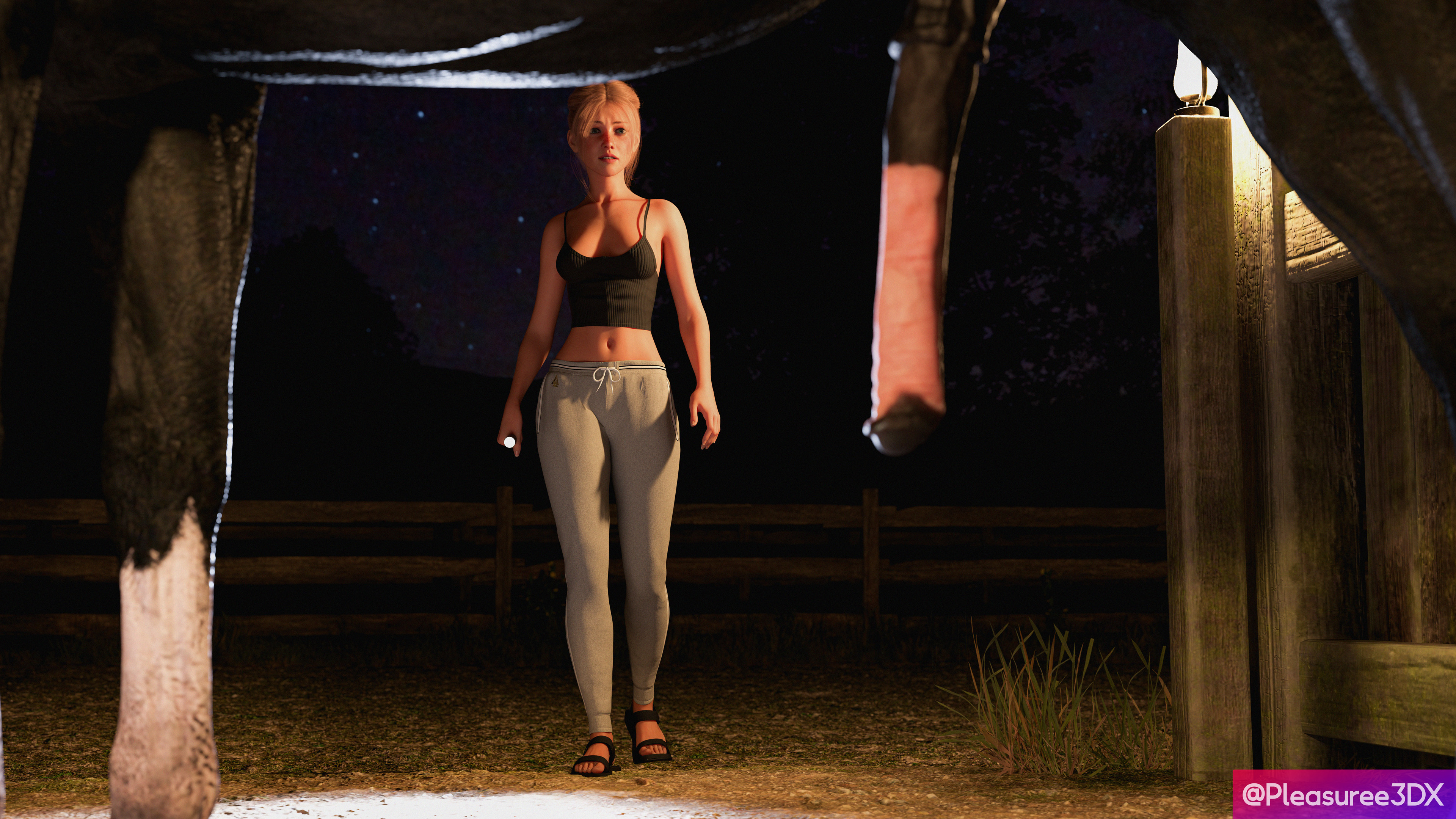 #3D Emily approaching a Horse Cock - Pleasuree 3DXのイラスト - pixiv