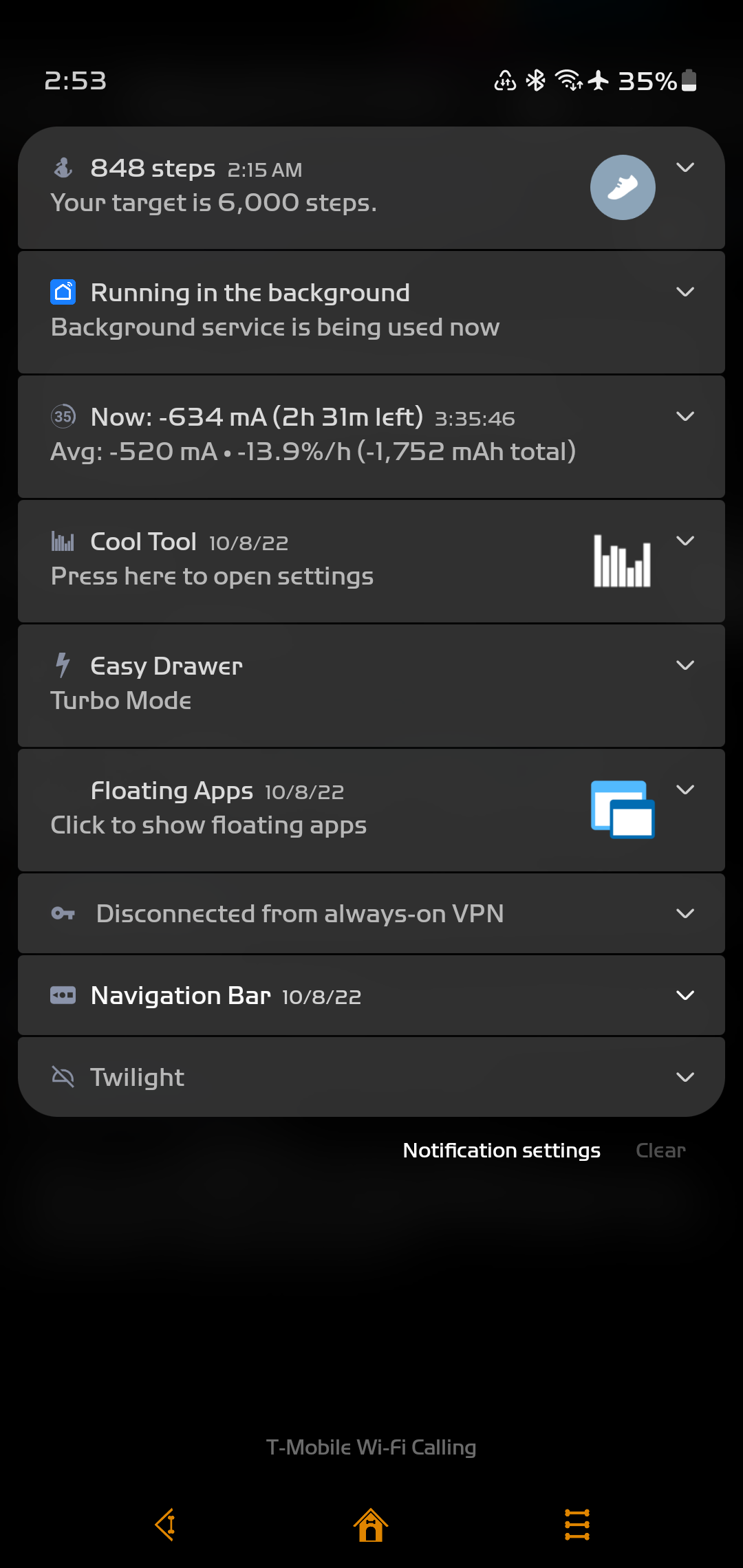 Does anyone know why the Tasker monitor would be missing from the notification tray? : r/tasker