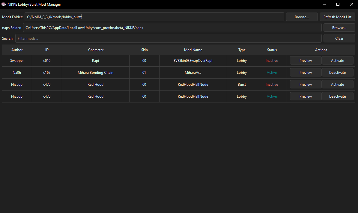 kxdekxde/nikke-lobbyburst-mod-manager: A tool to manage NIKKE lobby/burst mods and more ...
