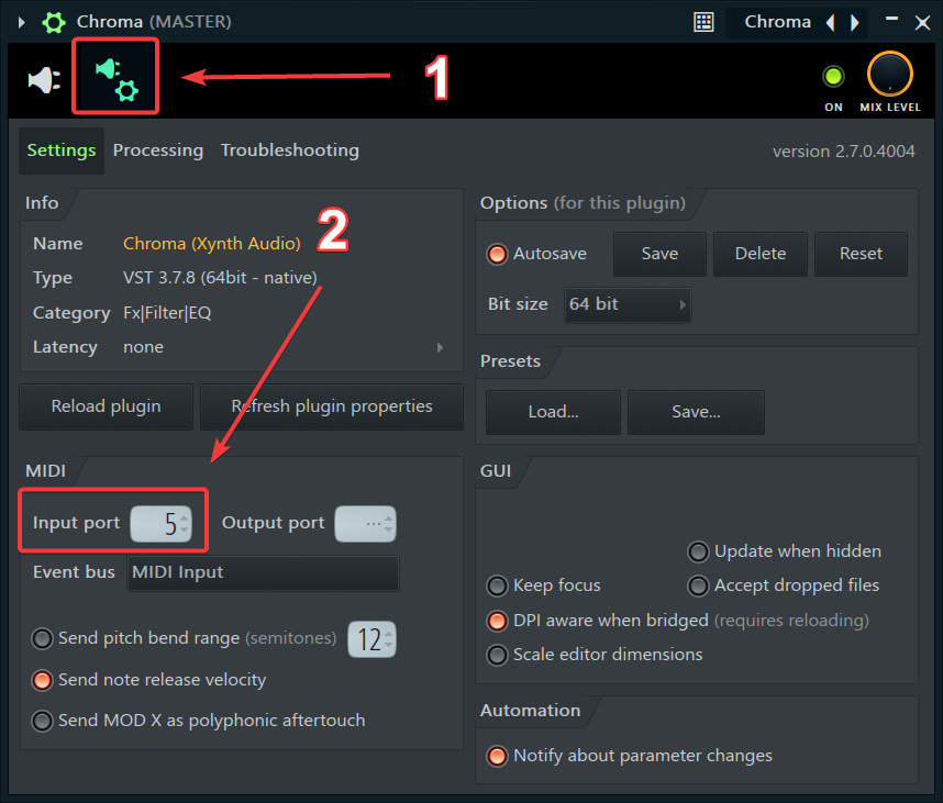 How do I use the midi input option with Chroma? Can't find results ...