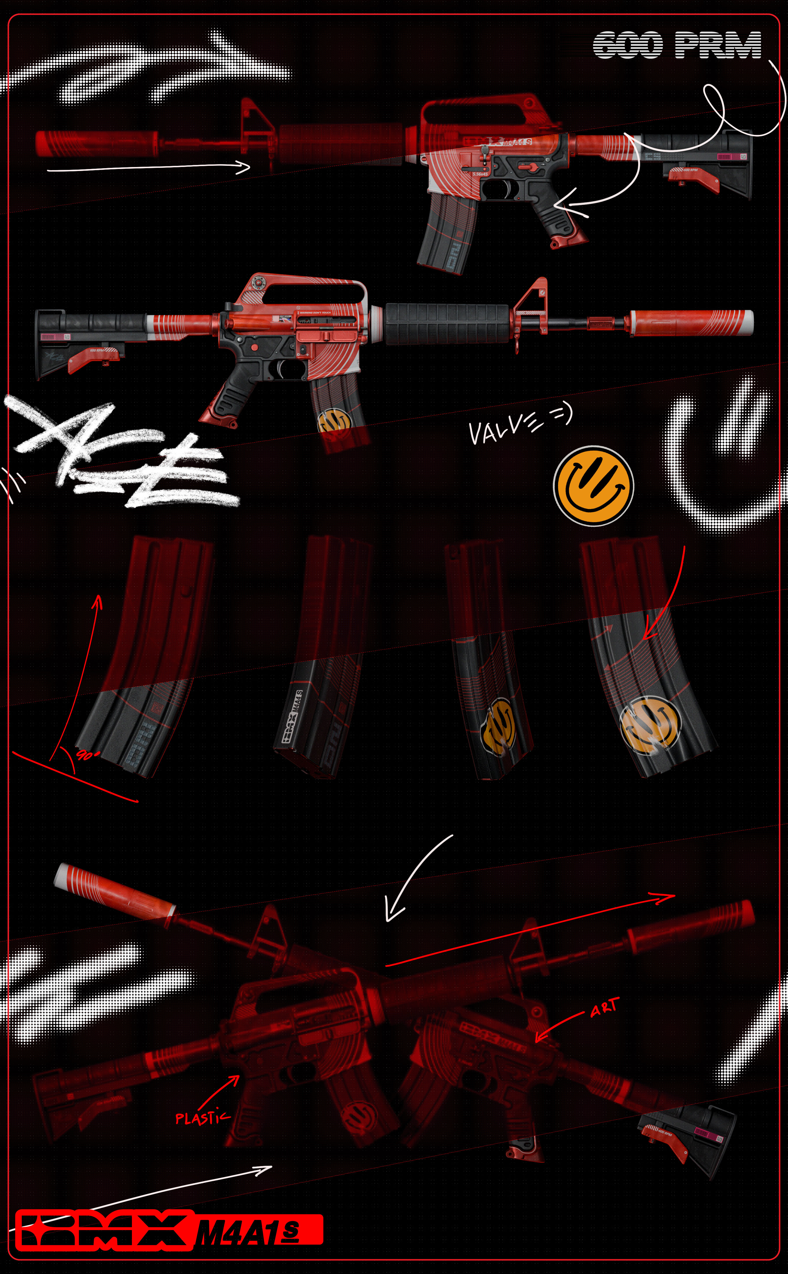 Steam Workshop::M4A1_S | RMX Signal Red v1