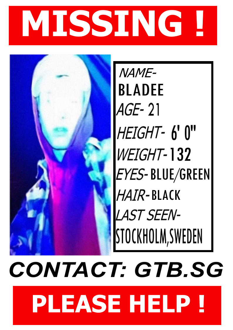 Bladee Missing Person Poster in High Quality (Recreation) : r/sadboys