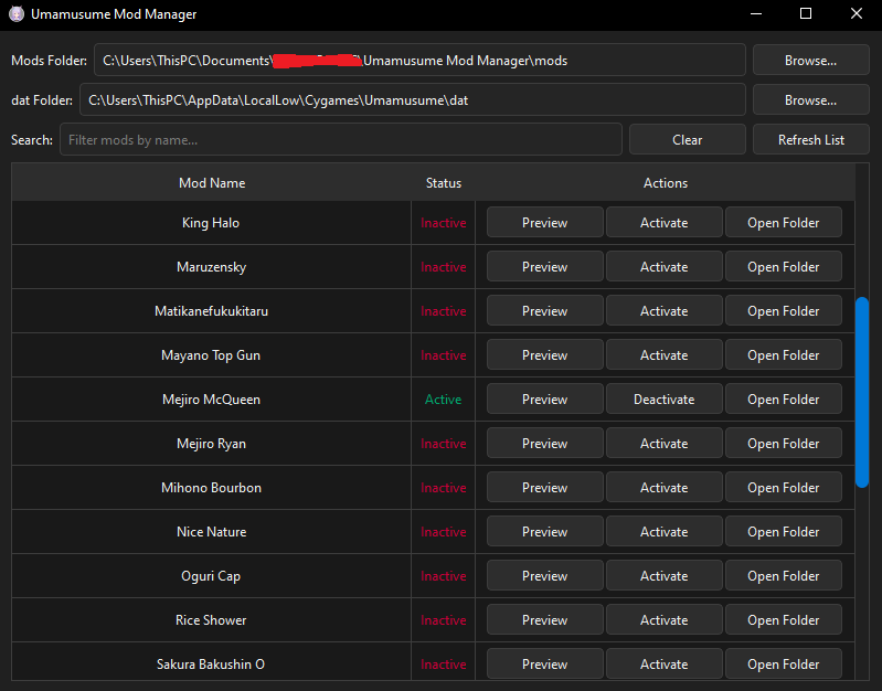 kxdekxde/umamusume-mod-manager: A tool to manage Umamusume: Pretty Derby (Steam version) mods ...
