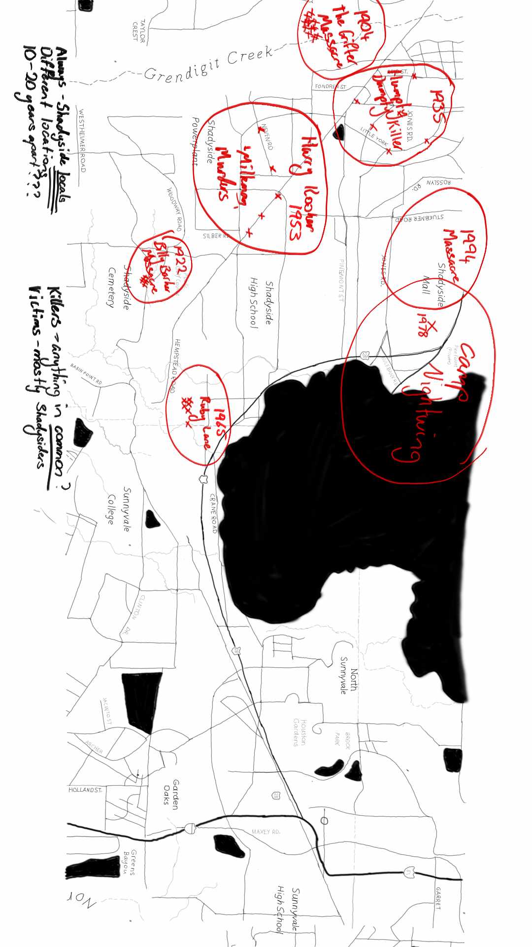 Map of Shadyside Murder Sprees - cosmic_harlotry - Fear Street Trilogy ...