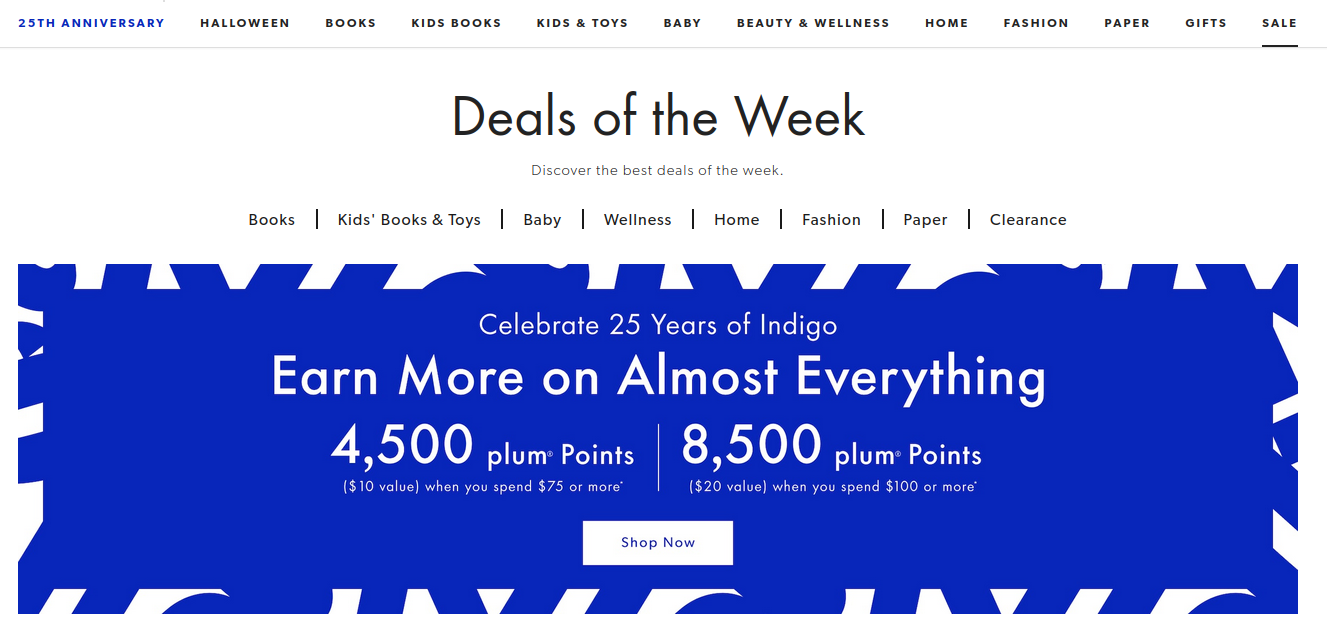 Indigo 8,500 bonus plum points on $100 order (CAN) : r/mangadeals