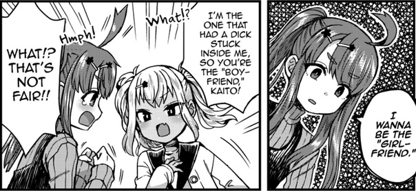 Mono "I wanna be the girlfriend." "I'm the one that had a dick stuck ...