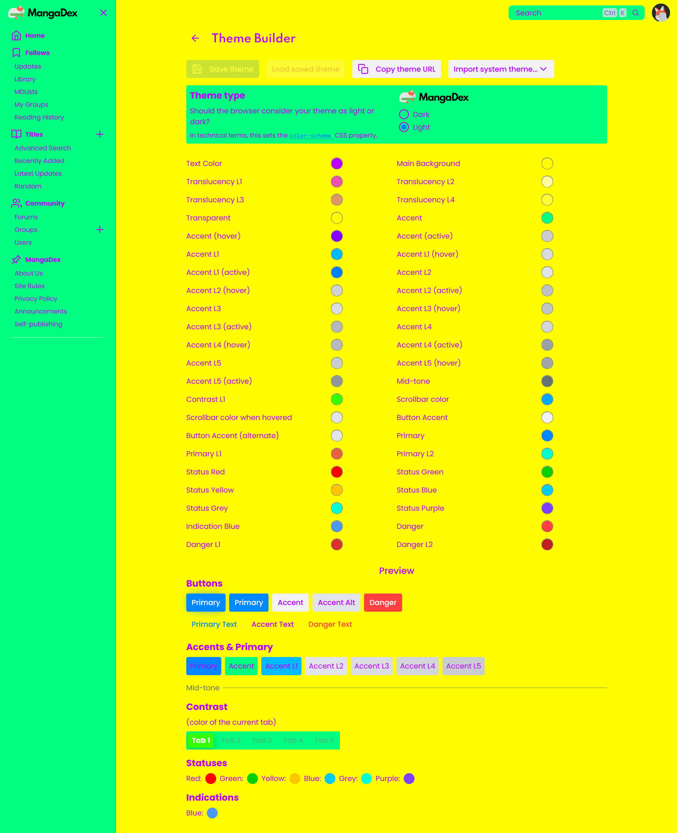 Hoist The Colors: Forum Theme Contest [Light] | Page 2 | MangaDex Forums