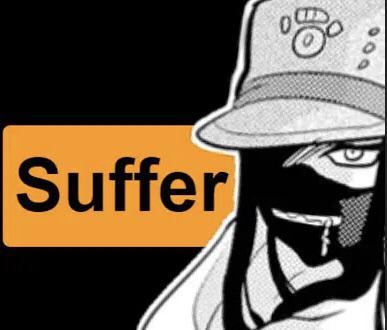 Mono "Suffer" 1girl, baseball cap, black hair, clsoe up, face, hat ...