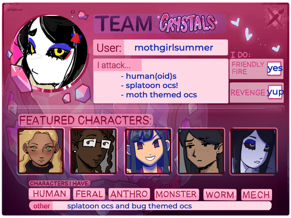 ARTFIGHT 2025 - Team cards! on Toyhouse