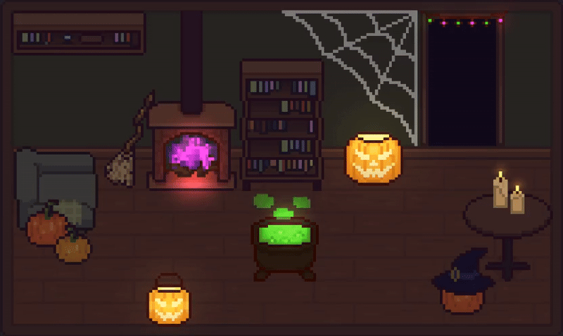 Update #1: Halloween! - Pixel World – Cozy Life Simulation 16x16 Top ...