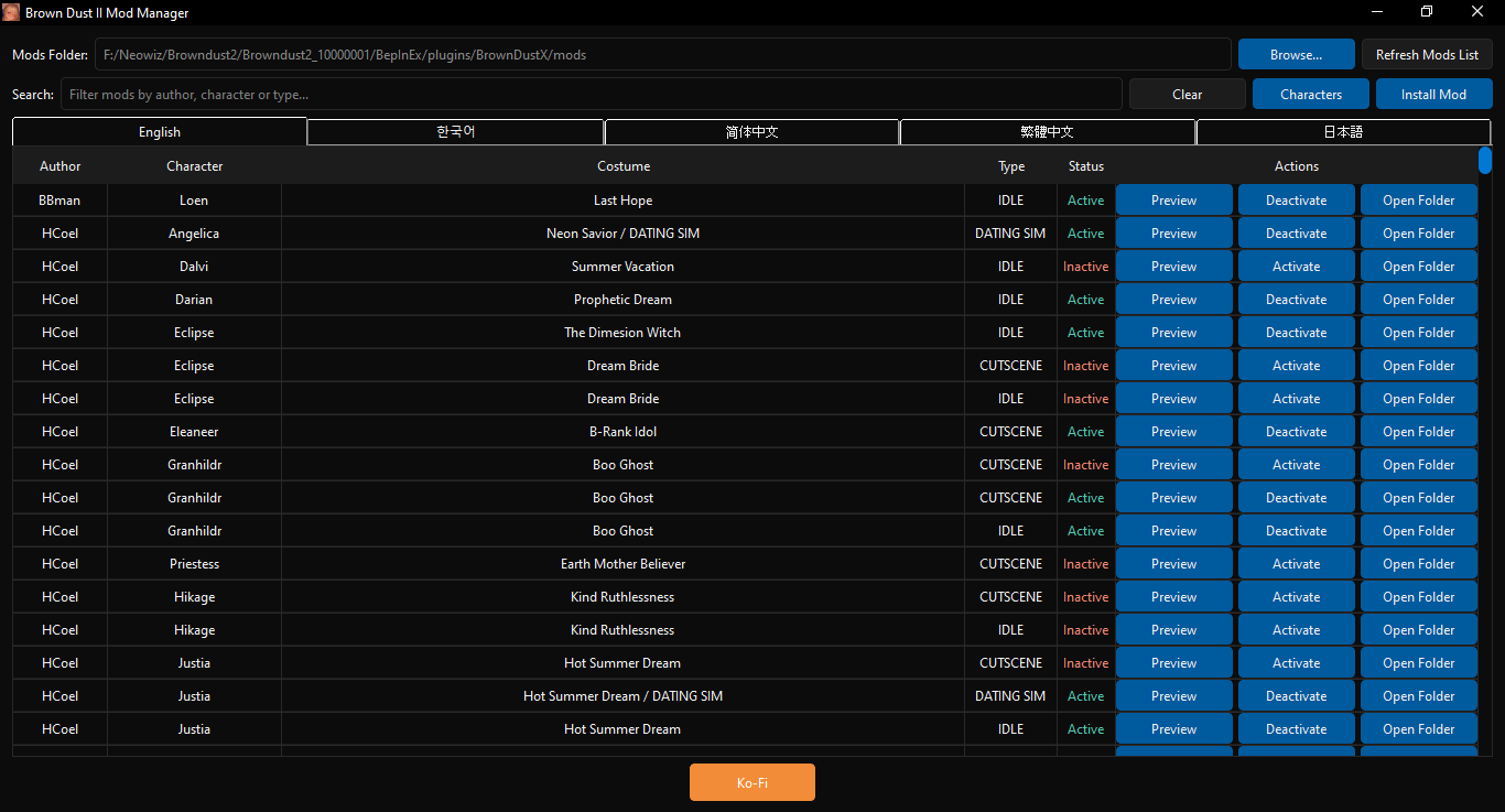 kxdekxde/browndust2-mod-manager: A tool to manage BrownDust2 mods. - Codeberg.org