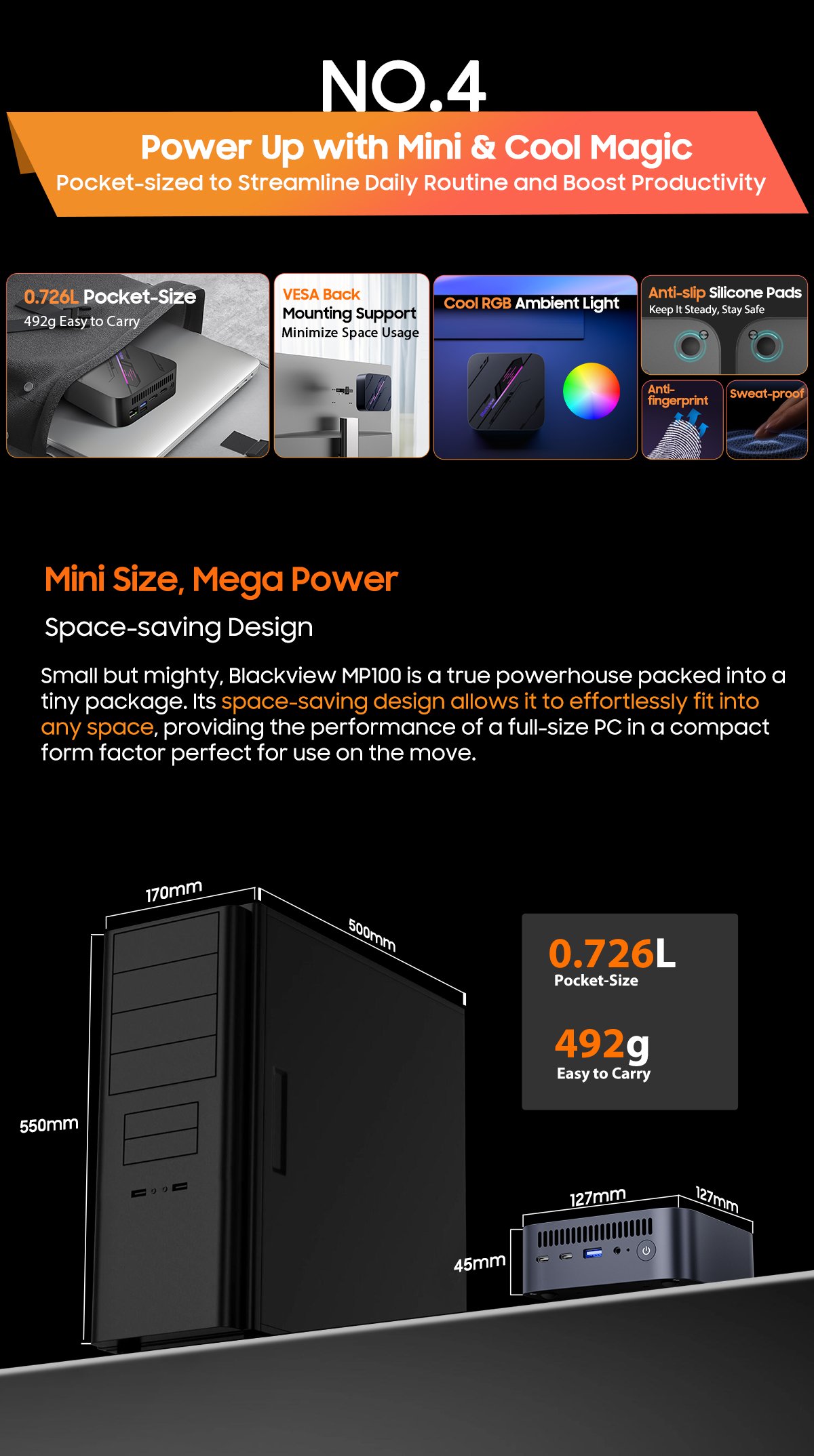 Mini PC Blackview MP100, AMD Ryzen5 7430U,32GB + 1TB,6 nuclee, Mini PC ...