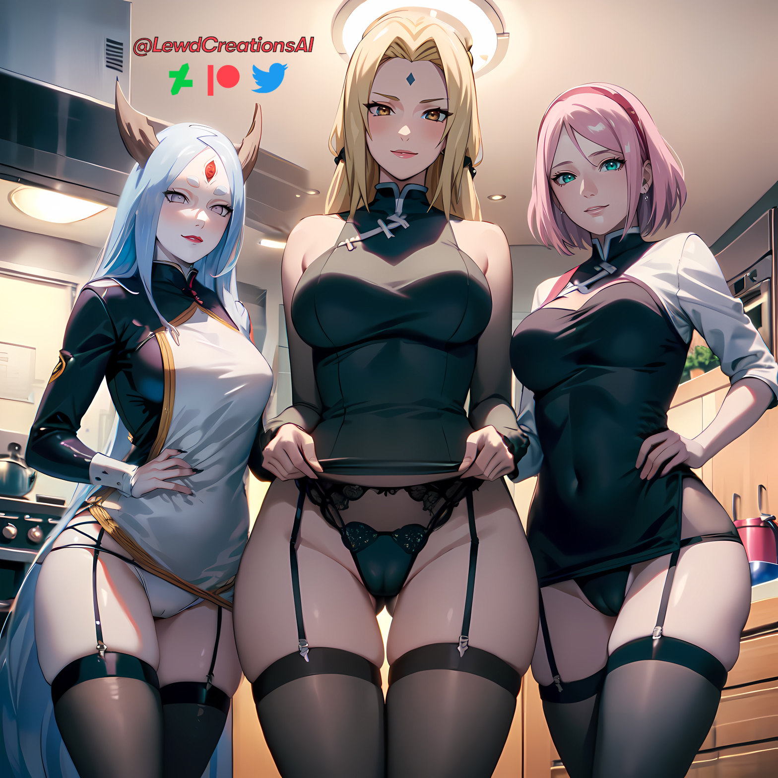 Kaguya, Tsunade, Sakura : r/rule34aiart