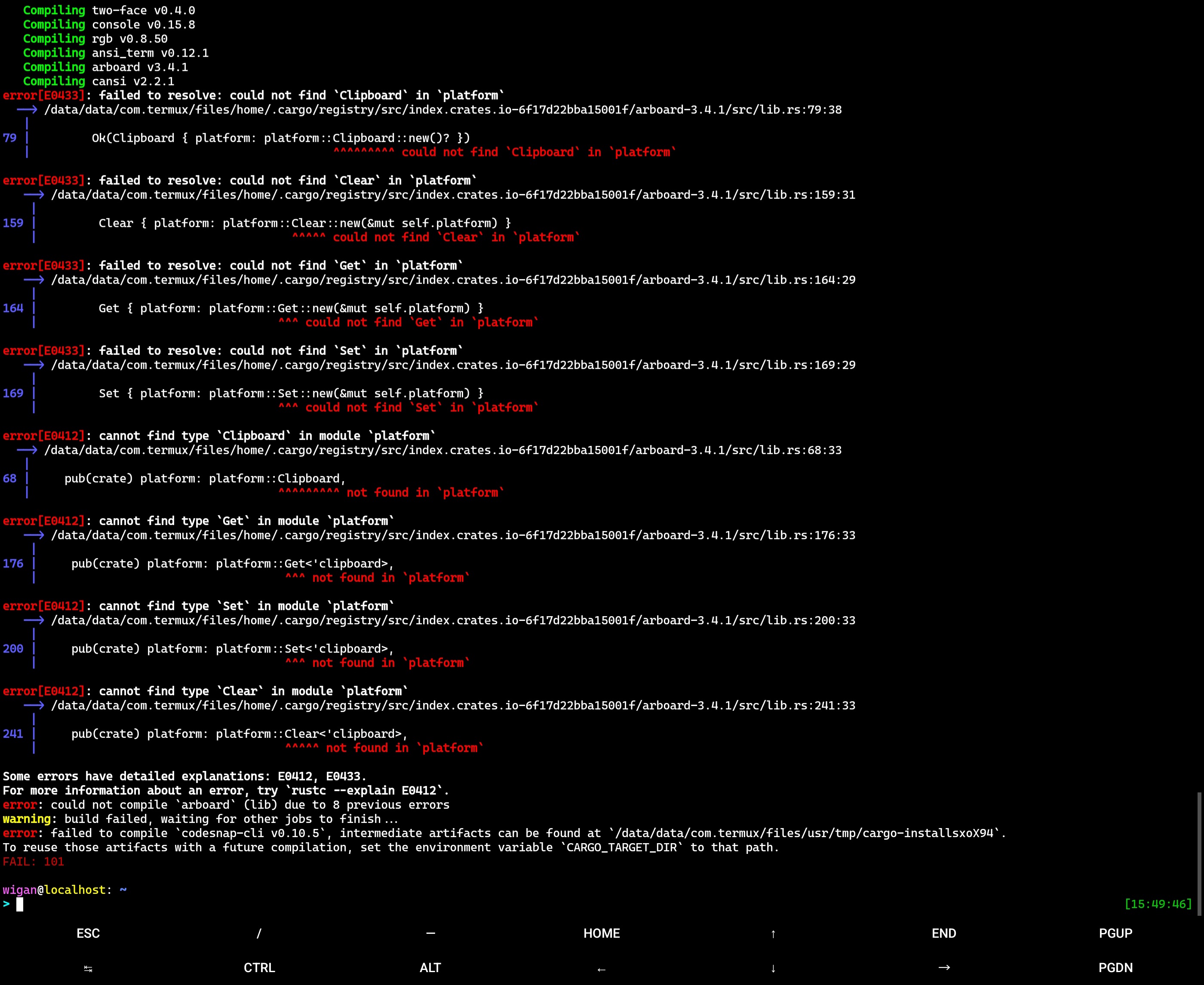 [Package]: CodeSnap · Issue #1497 · termux-user-repository/tur · GitHub