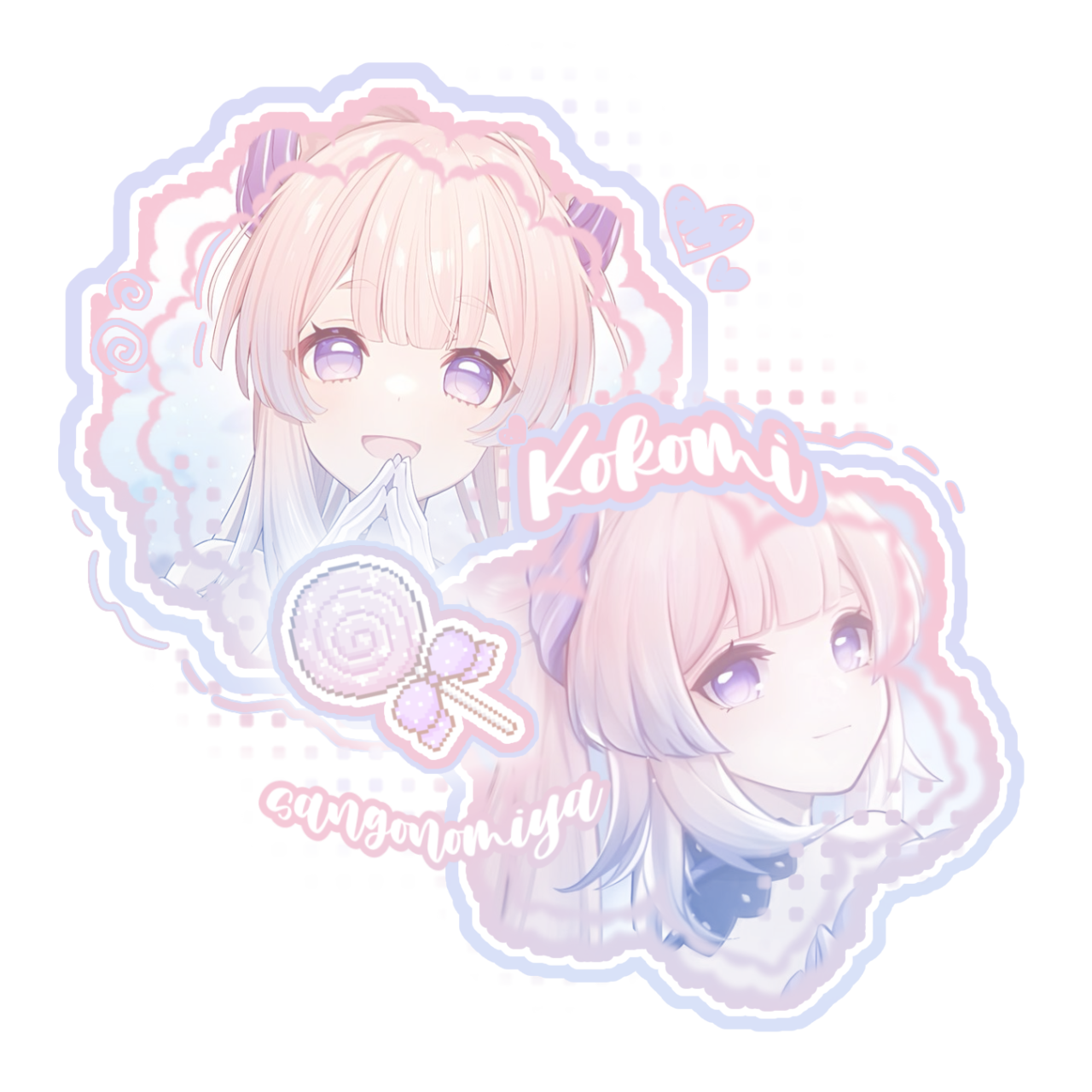 kokomi : genshin widget ! (click 4 transparent png) in 2024 | Cute art ...