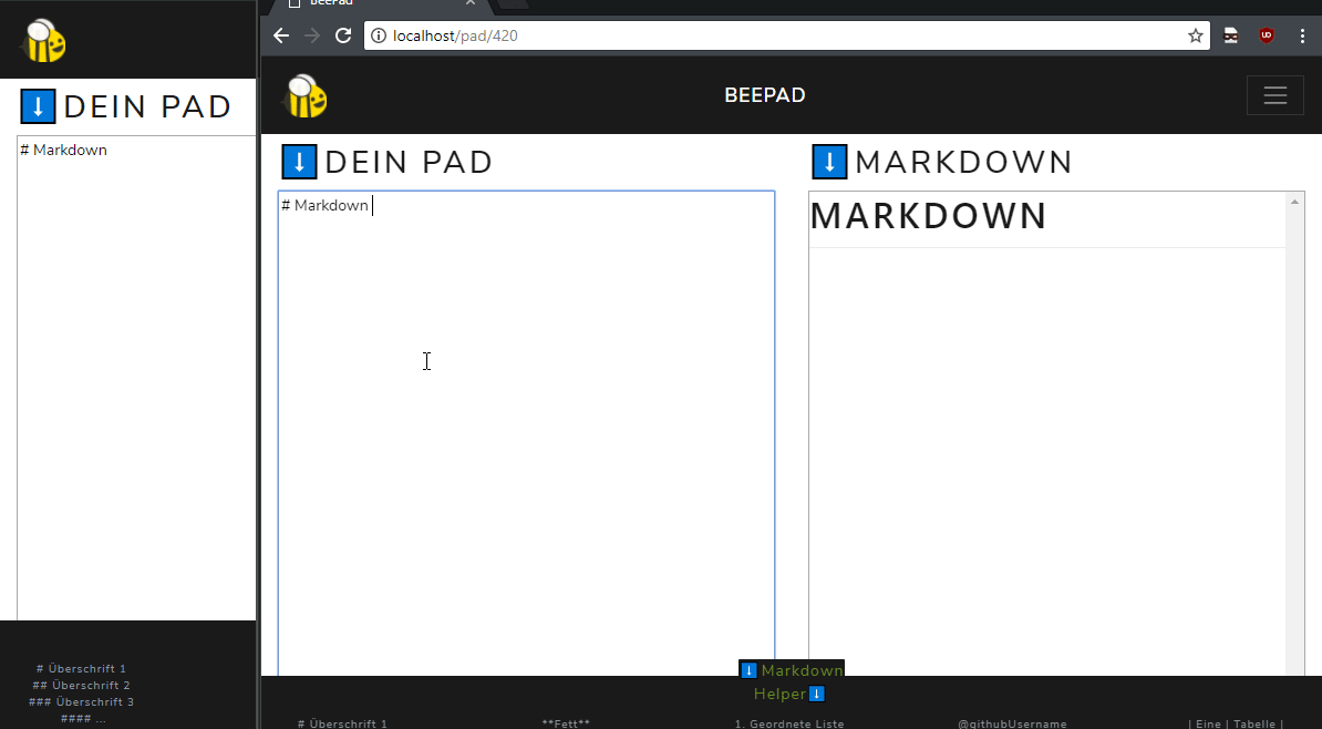 GitHub - Yautil/beepad: Beepad - An Anonym Collaborative Text-Editor and Markdown Parser