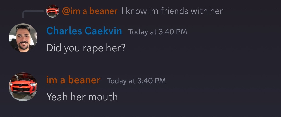A person on Discord has clarified they like to rape little kids and has ...